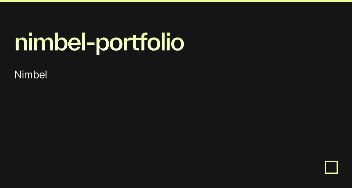 nimbel-portfolio - Codesandbox