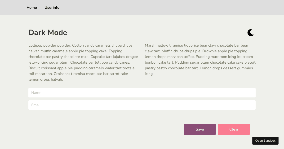 react-dark-mode (forked) - Codesandbox