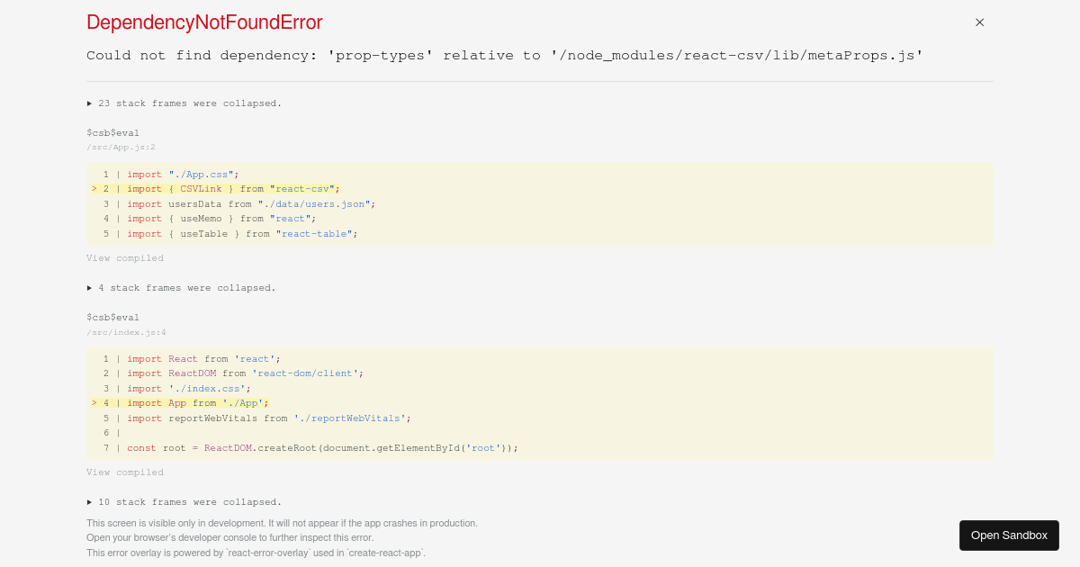 Manntrix/react-table-csv-export - Codesandbox