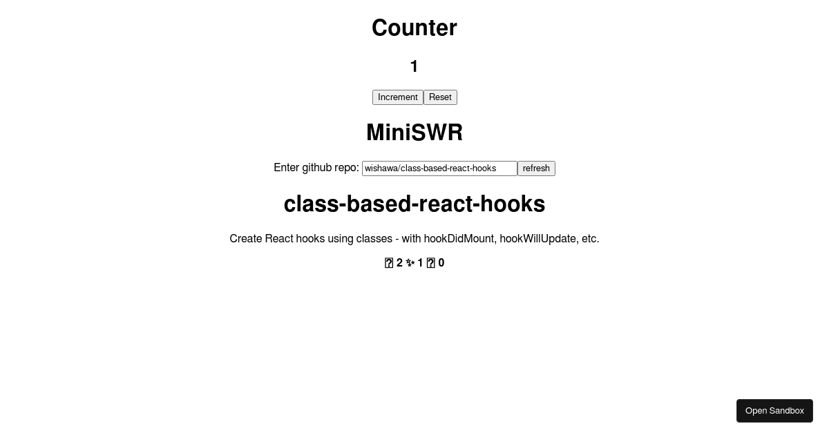 class-based-react-hooks-demo - Codesandbox