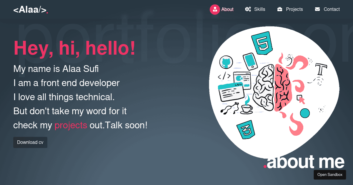 alaa-sufi/MyPortfolio - Codesandbox