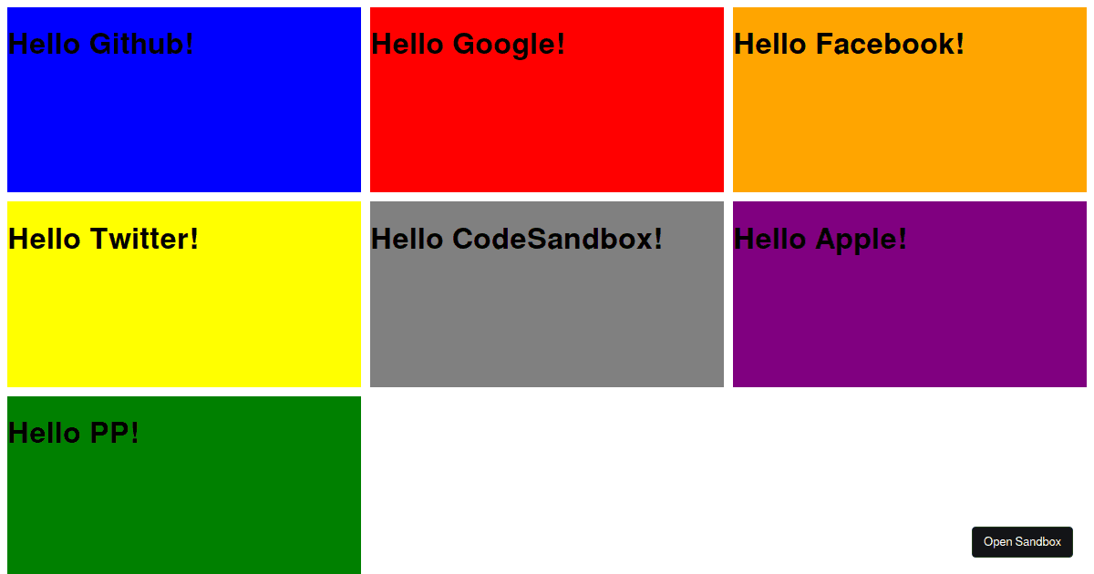 Grid Element - Codesandbox