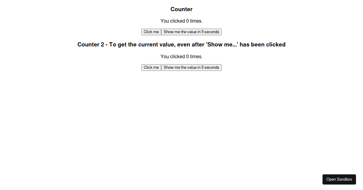useRef-To get Current Value - Codesandbox