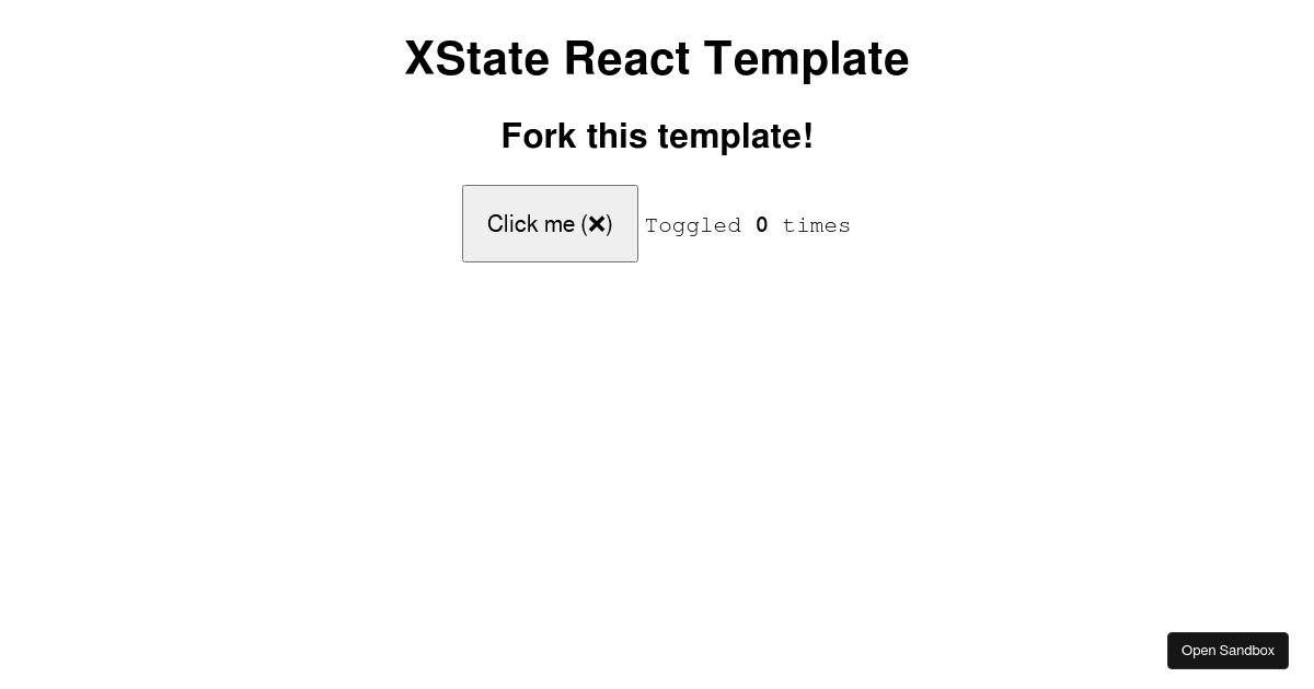 Xstate React Template Codesandbox