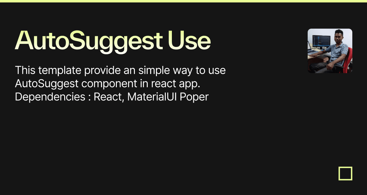 AutoSuggest Use - Codesandbox
