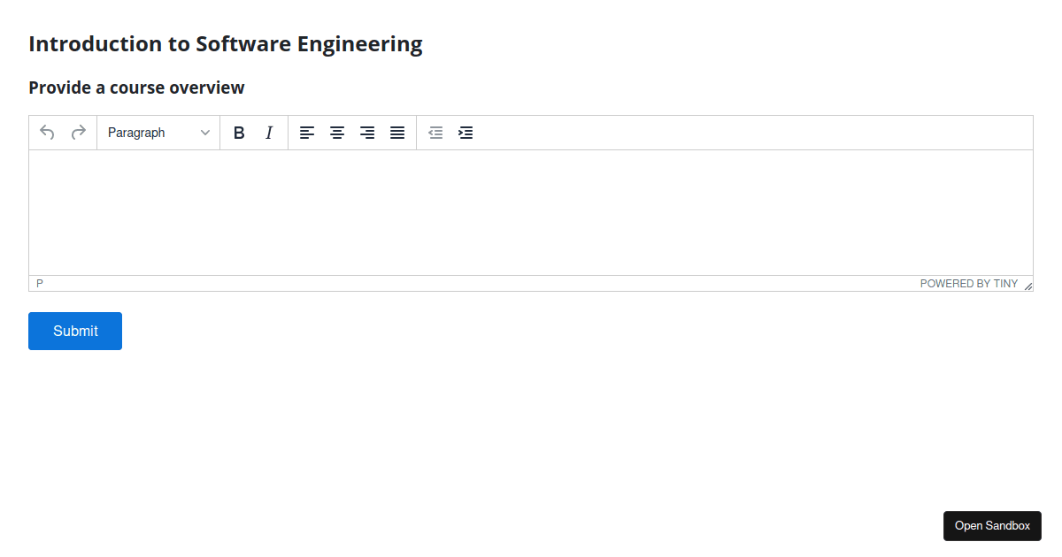 @tinymce/react-form - Codesandbox