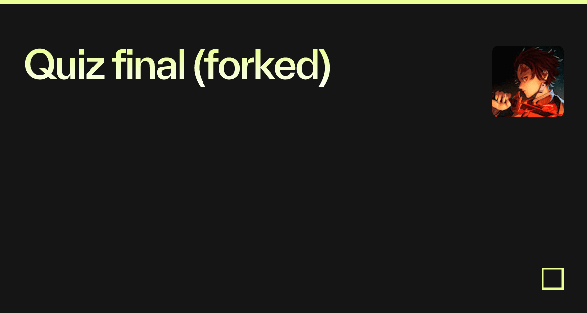 Quiz final (forked) - Codesandbox