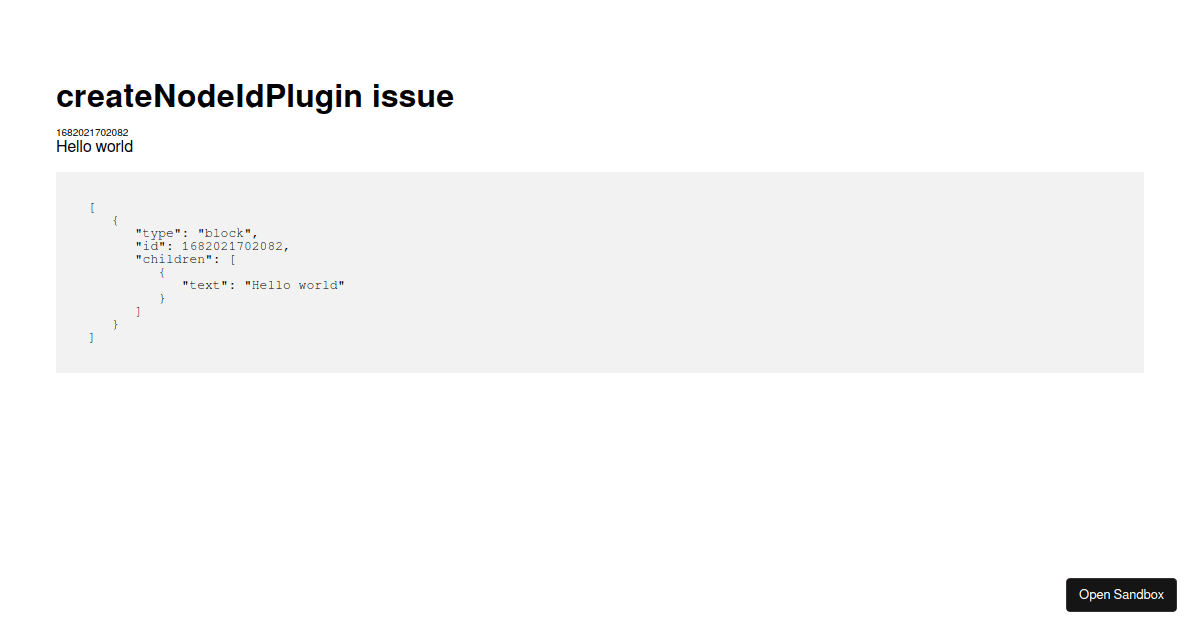 createNodeIdPlugin demo 2 - Codesandbox