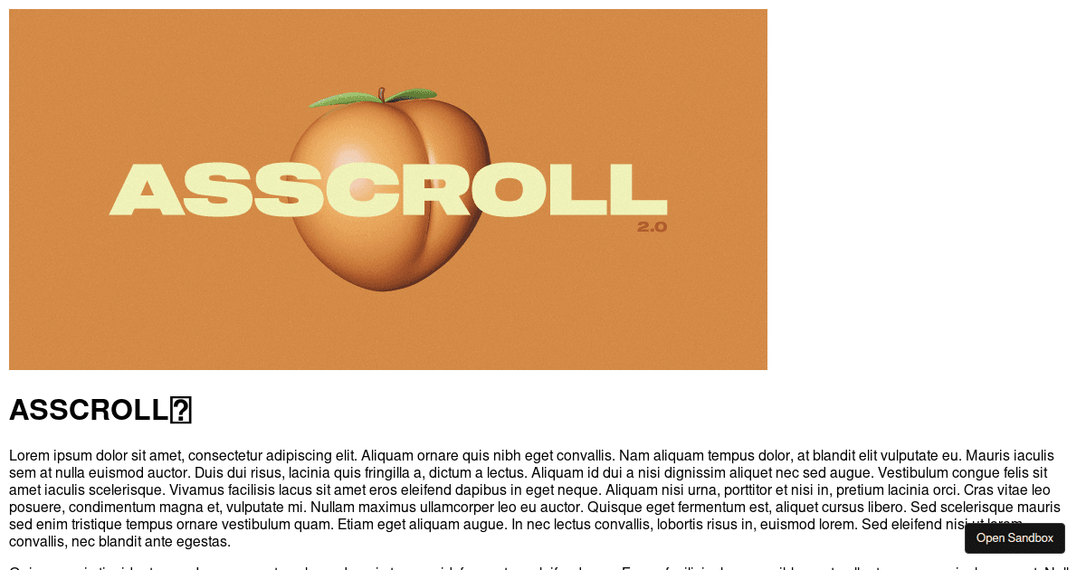 Asscroll React (forked) - Codesandbox