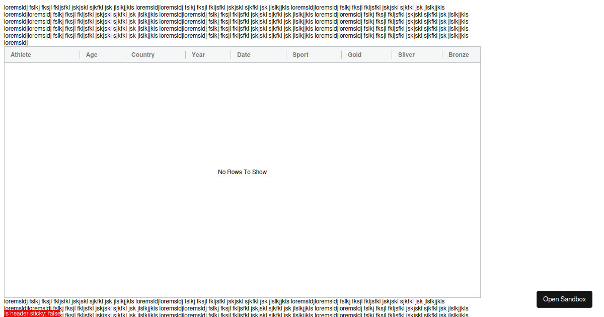 ag-grid-sticky-header - Codesandbox