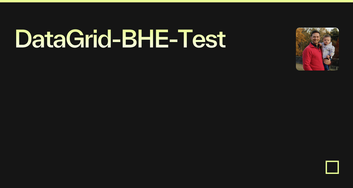 DataGrid-BHE-Test - Codesandbox