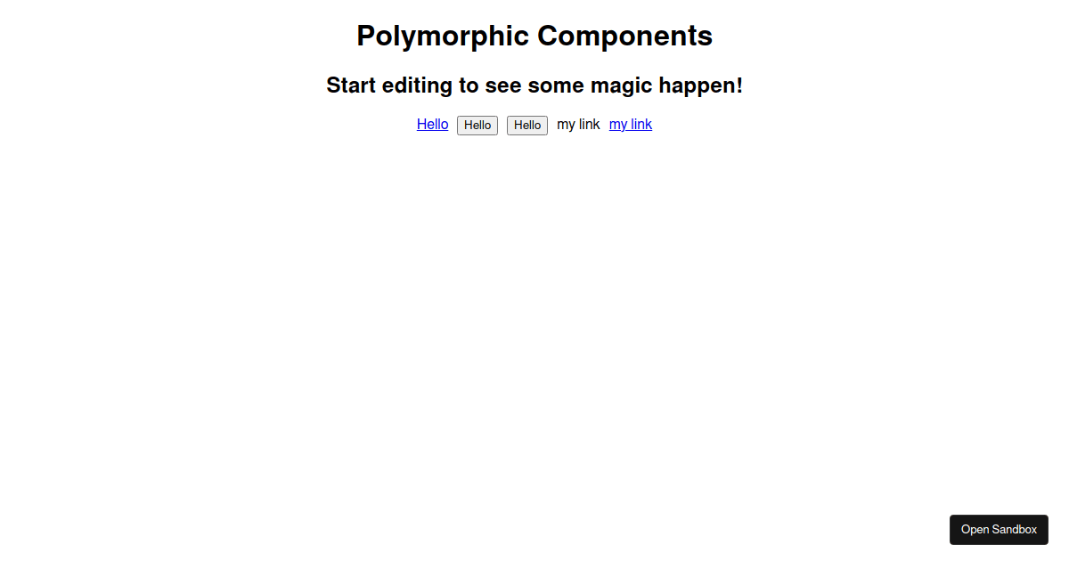 Polymorphic Components in TS - Codesandbox