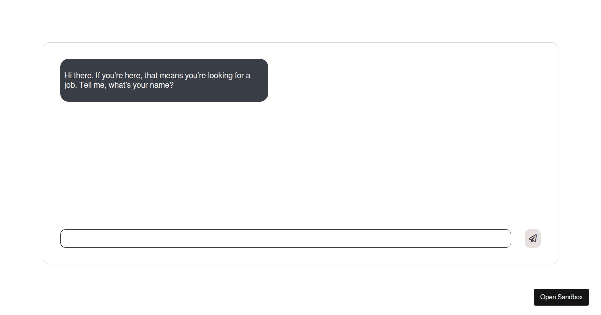 Chatbot Typescript React Codesandbox