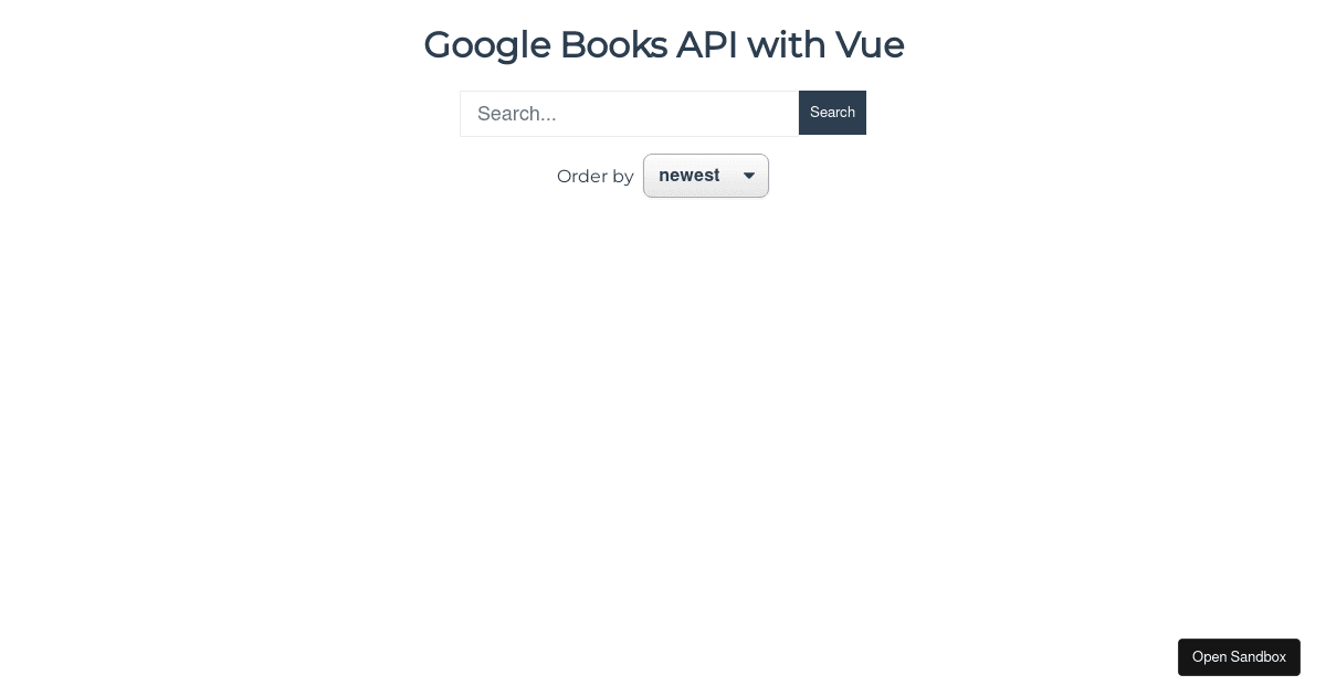google-books-api-with-vue - Codesandbox