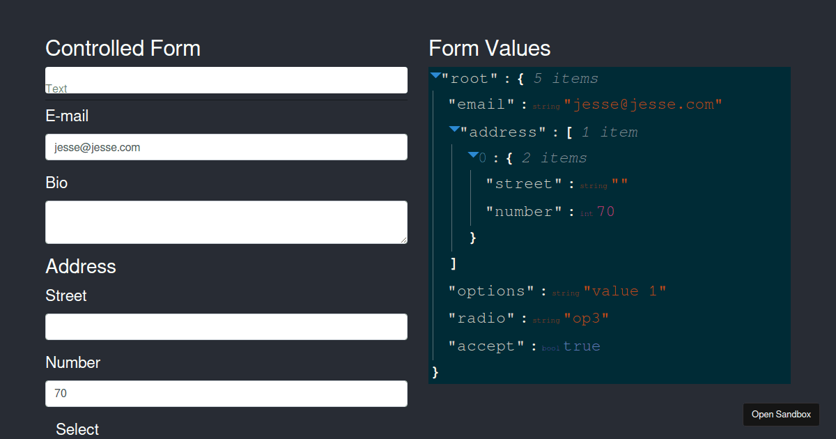 useform - Codesandbox