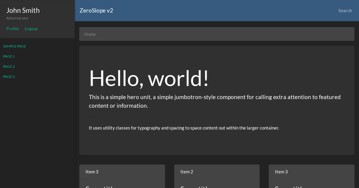 ZeroSlope v2 - React - Codesandbox