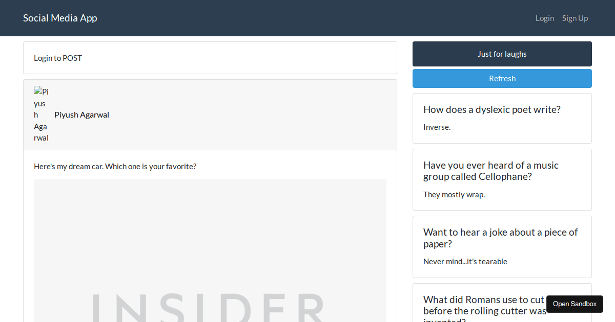 frontend - Codesandbox