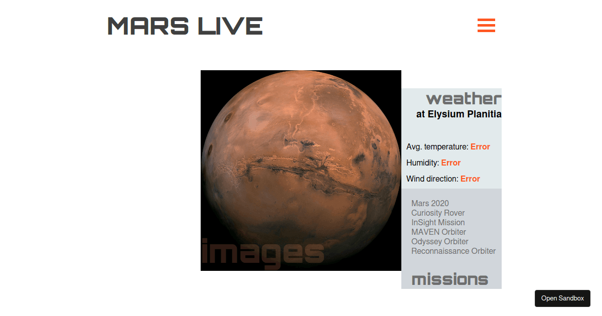 KalinSav/mars-live - Codesandbox