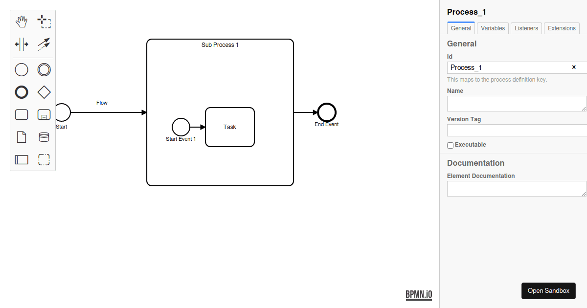 bpmn-js with Properties Panel (forked) - Codesandbox