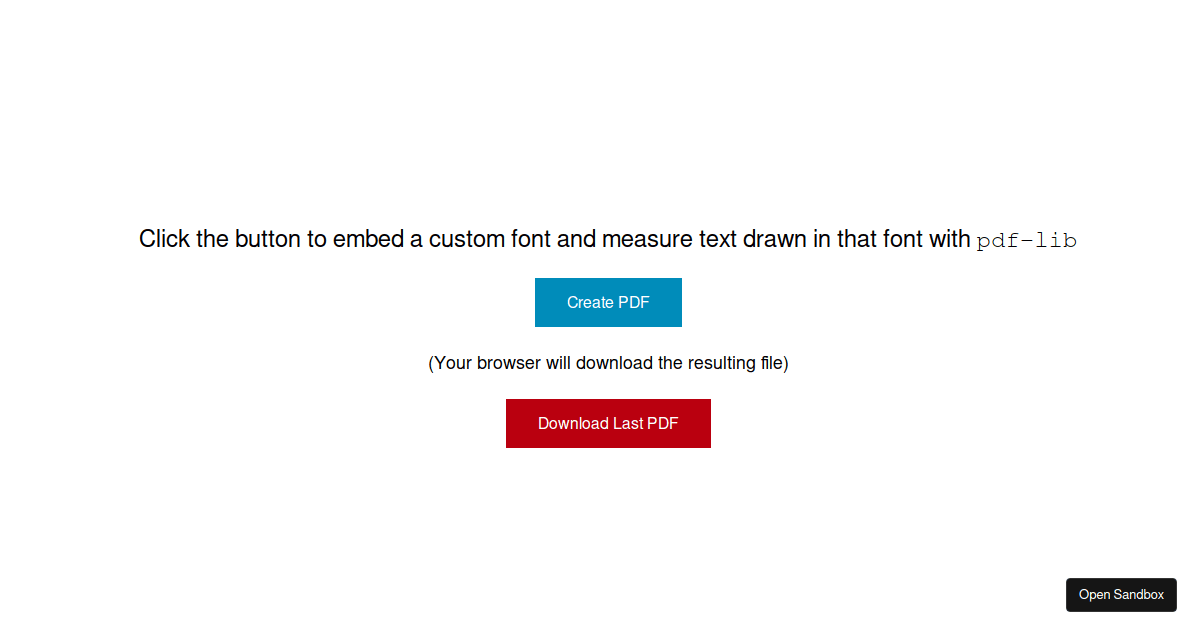 pdf-lib Font - Codesandbox