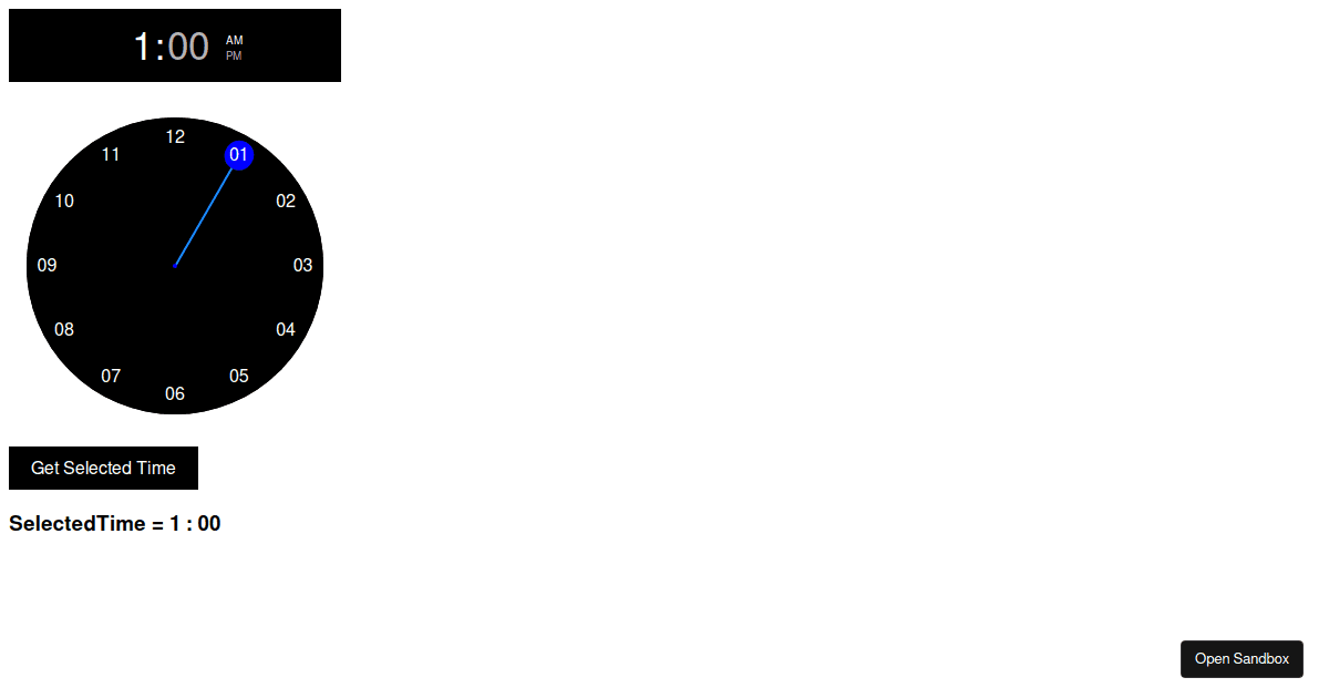 Analog Clock Timepicker Forked Codesandbox