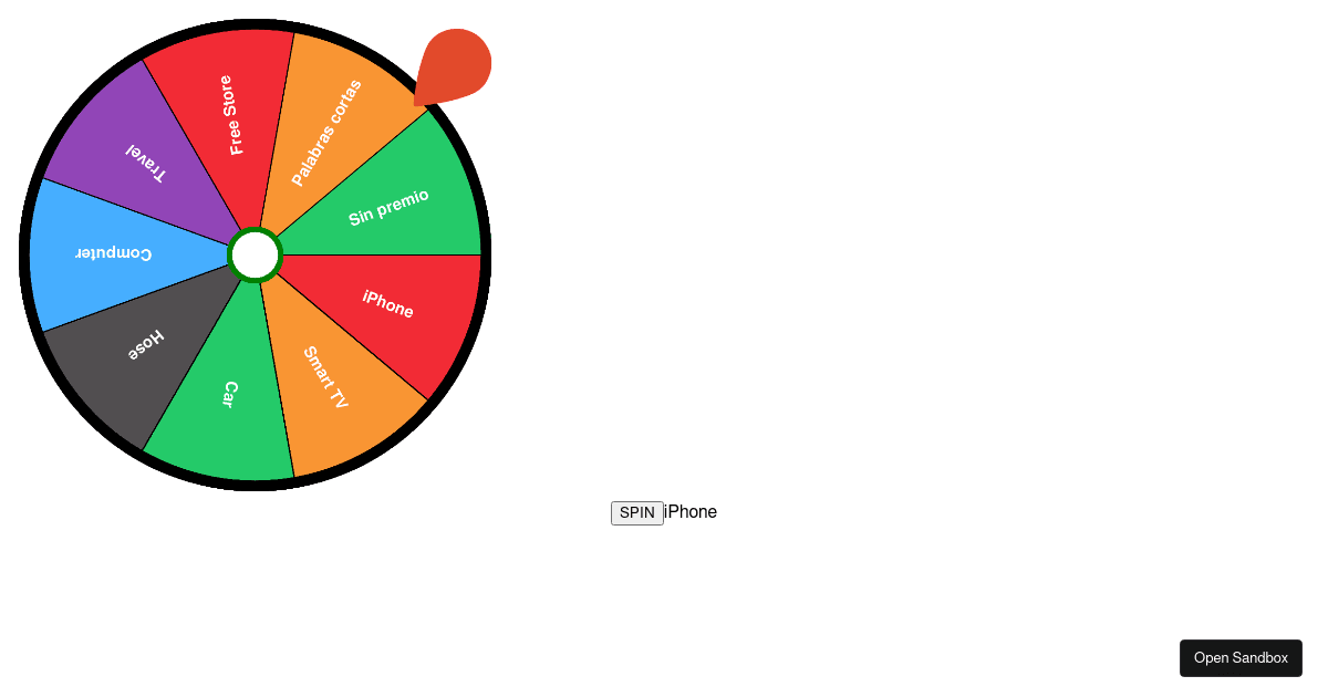 react-spin-wheel (forked) - Codesandbox