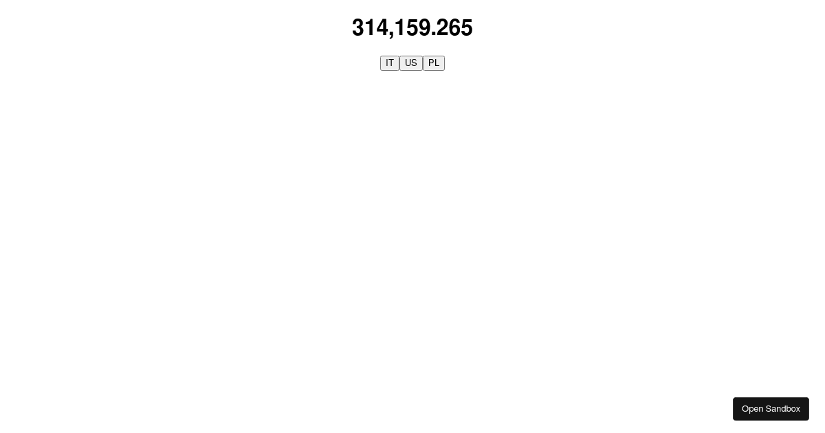 Example Of Number Formatting Codesandbox