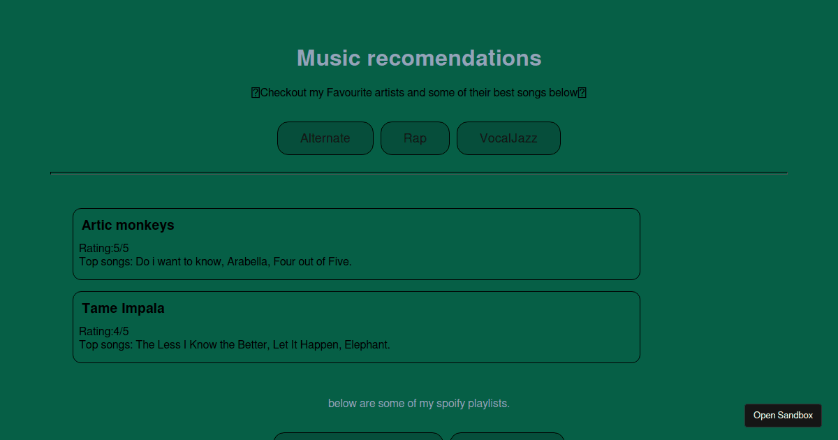 music-recommendations - Codesandbox