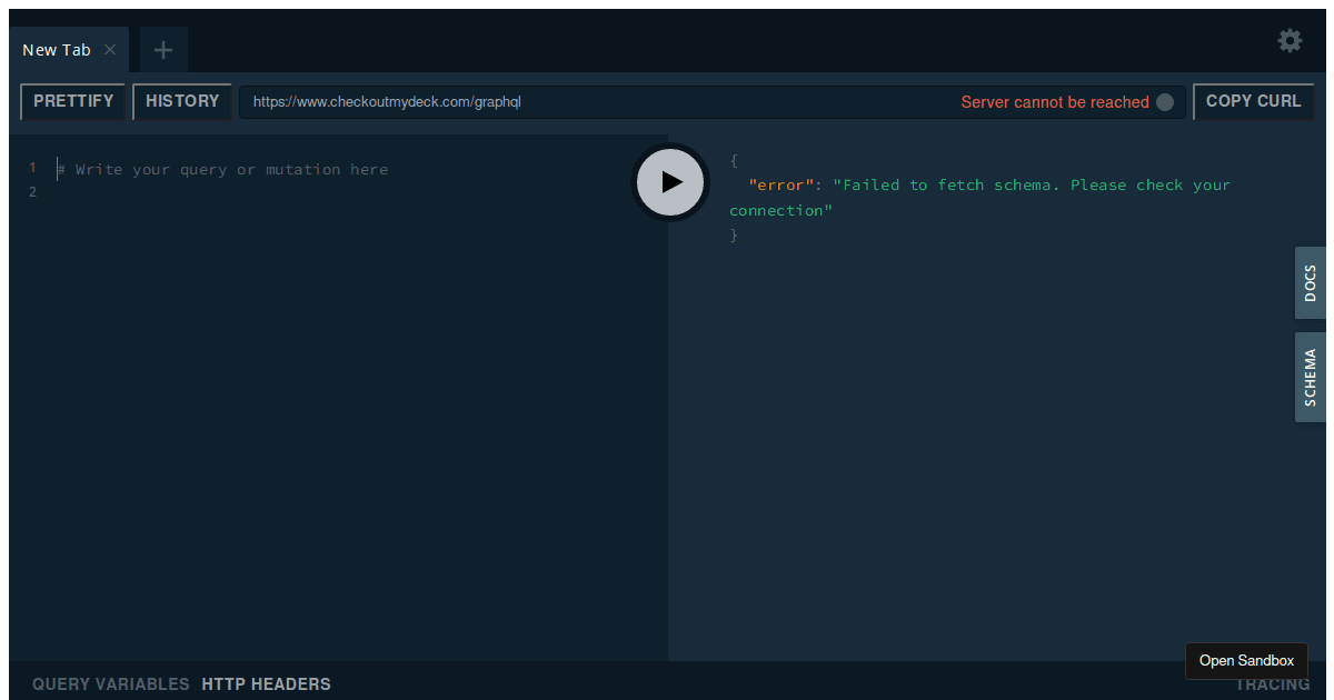 GraphQl Playground - Codesandbox