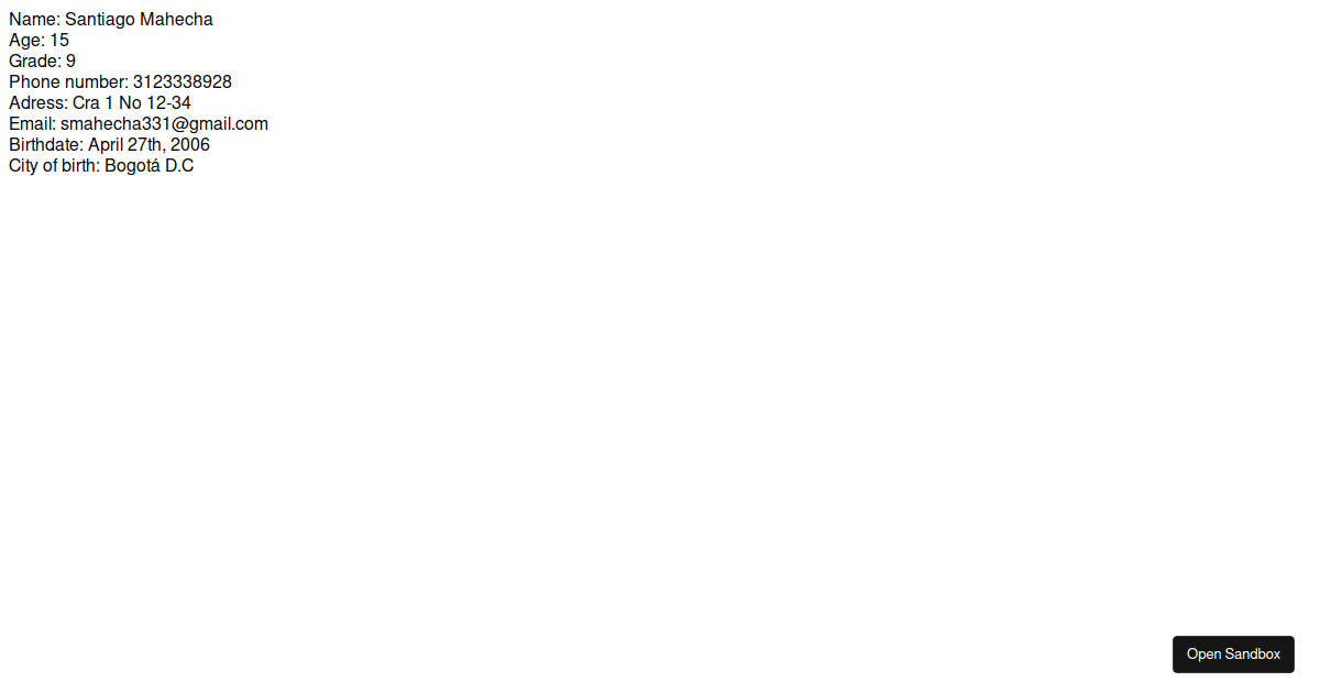 JAVASCRIPT WS E1 - Codesandbox