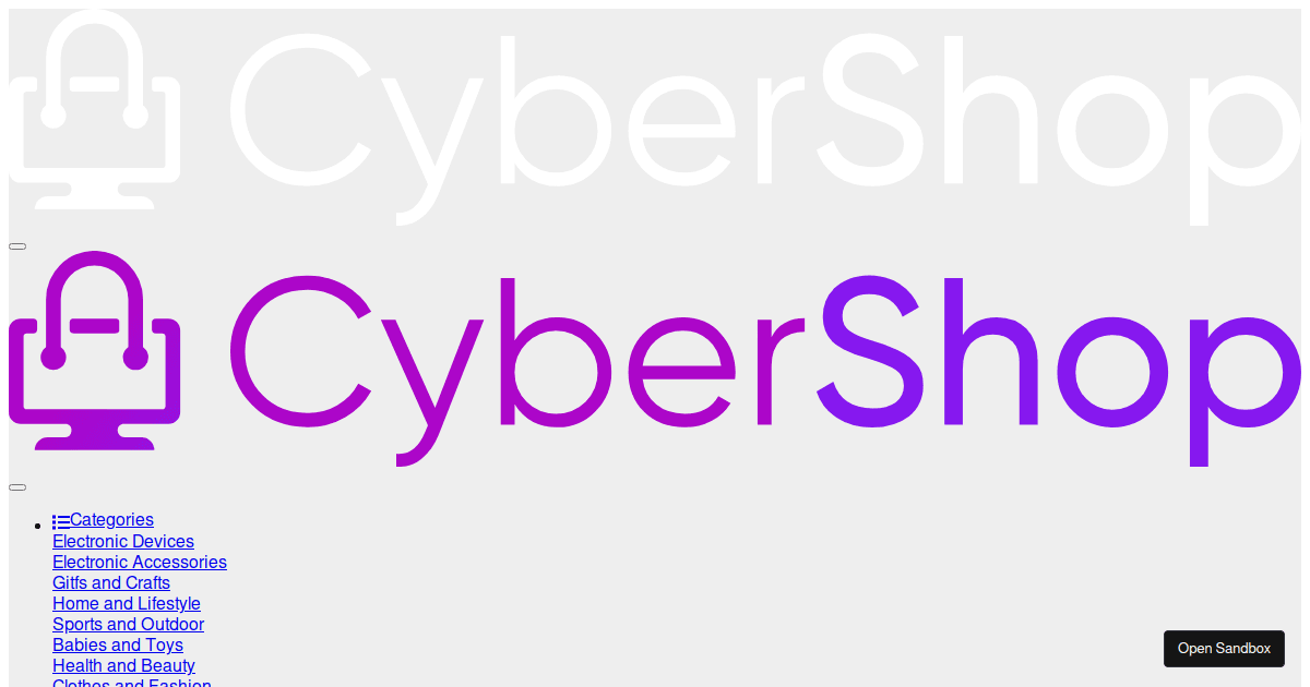 Cybershop - Codesandbox
