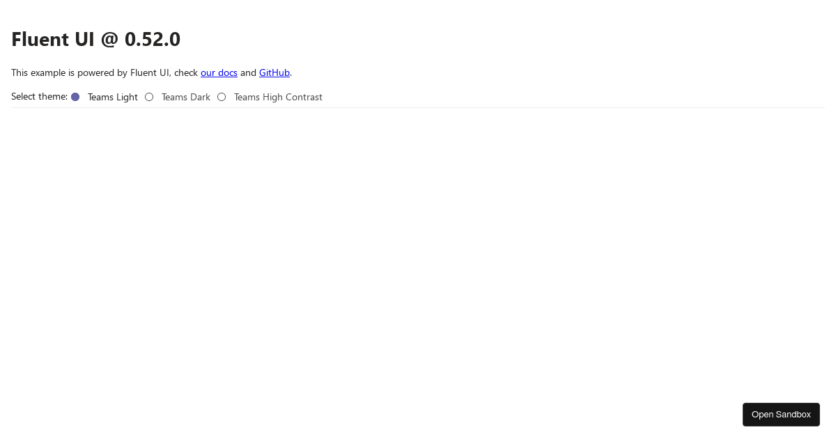 Fluent Ui Example Forked Codesandbox