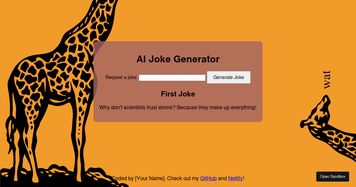 maria jokes ai - Codesandbox