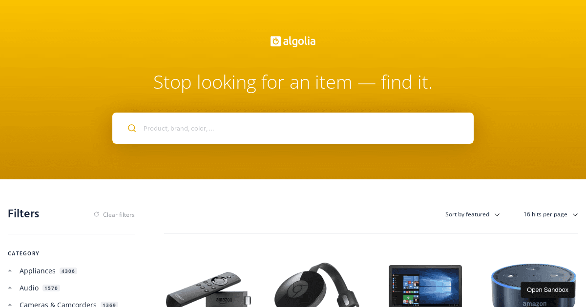 React Instantsearch E Commerce Codesandbox
