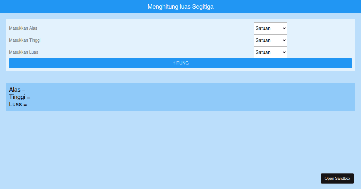 Program Luas Segitiga - Codesandbox