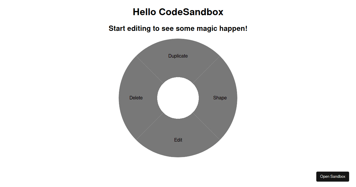 react-pie-menu - Codesandbox
