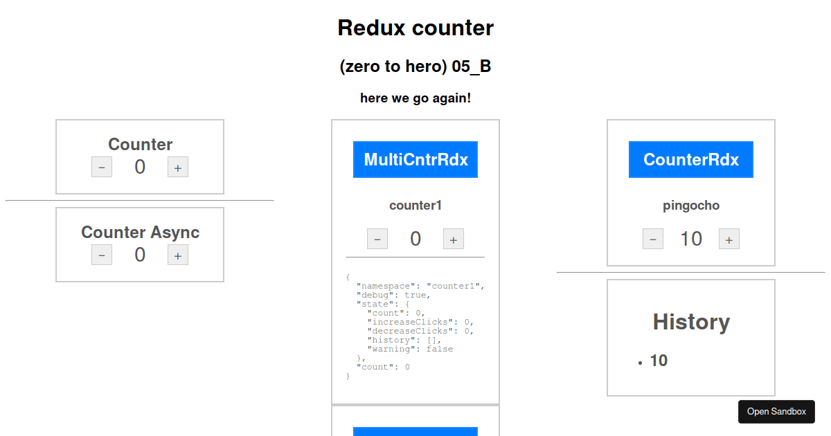 React Redux Counter (zero to hero) 05_B (forked) - Codesandbox