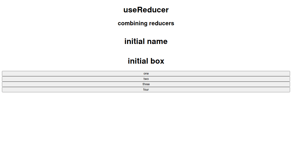 useReducer CombineReducers - Codesandbox