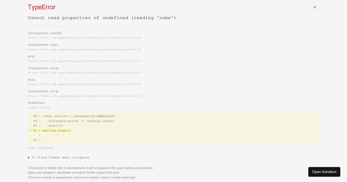 Xstate Typescript Template Forked Codesandbox