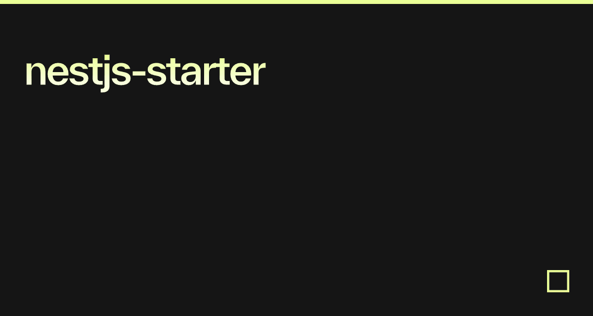 nestjs-starter - Codesandbox