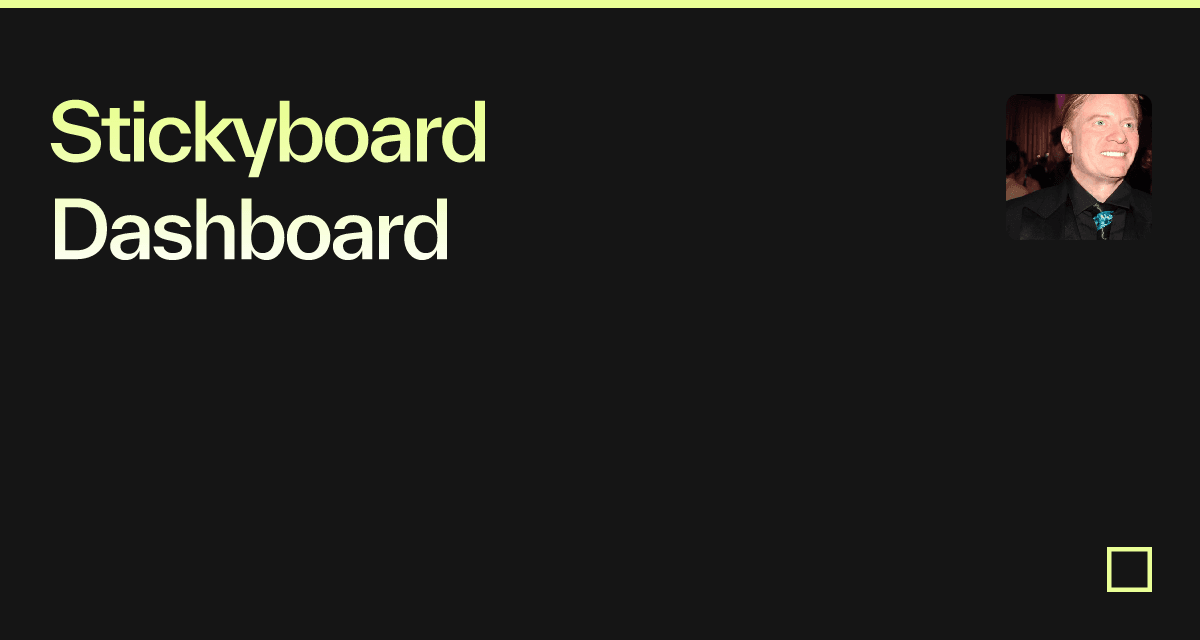 Stickyboard Dashboard - Codesandbox