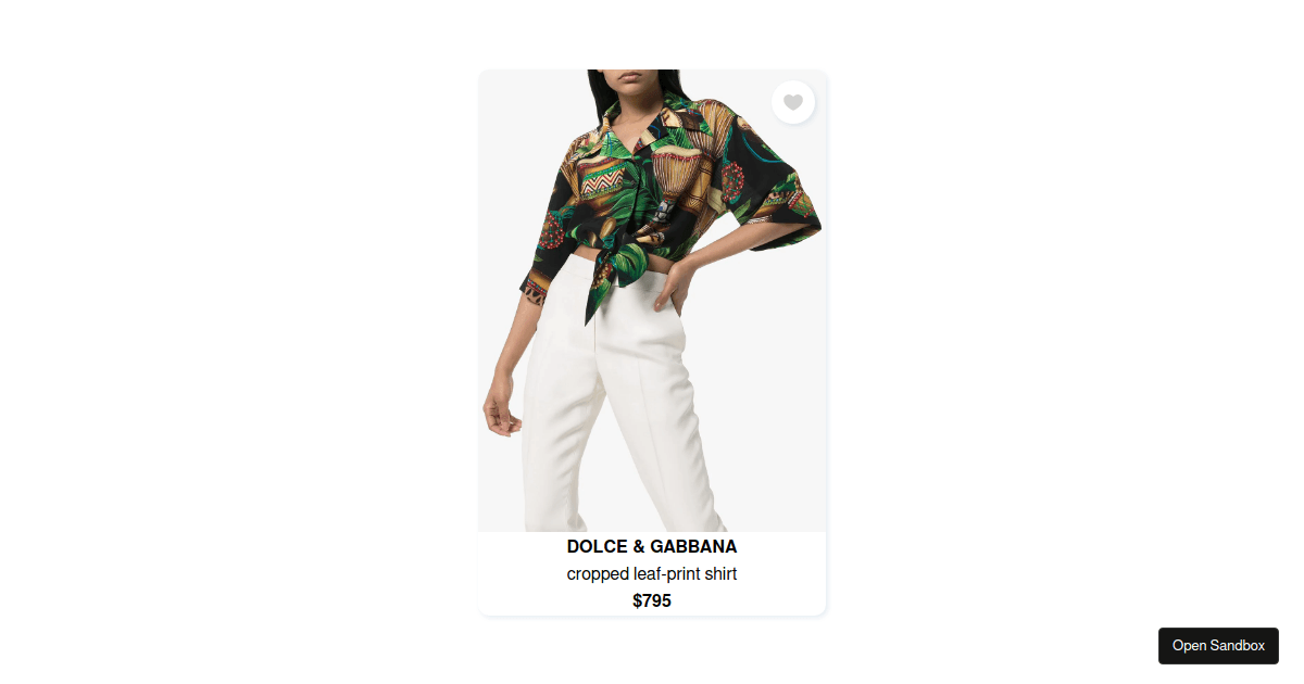 React #2 - Product card - Codesandbox