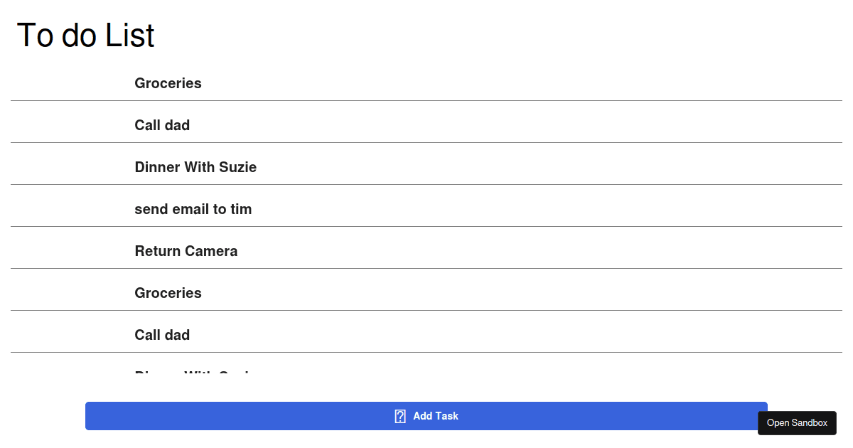 React Native Forked Codesandbox