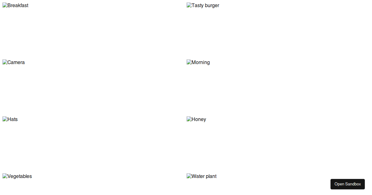 Component image list - Codesandbox