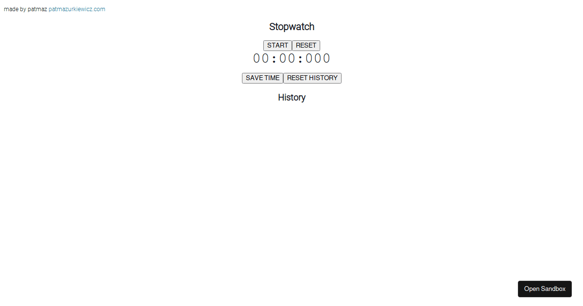 React Stopwatch - Codesandbox