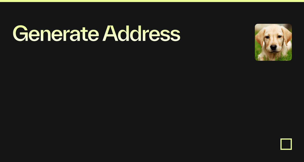 Generate Address - Codesandbox