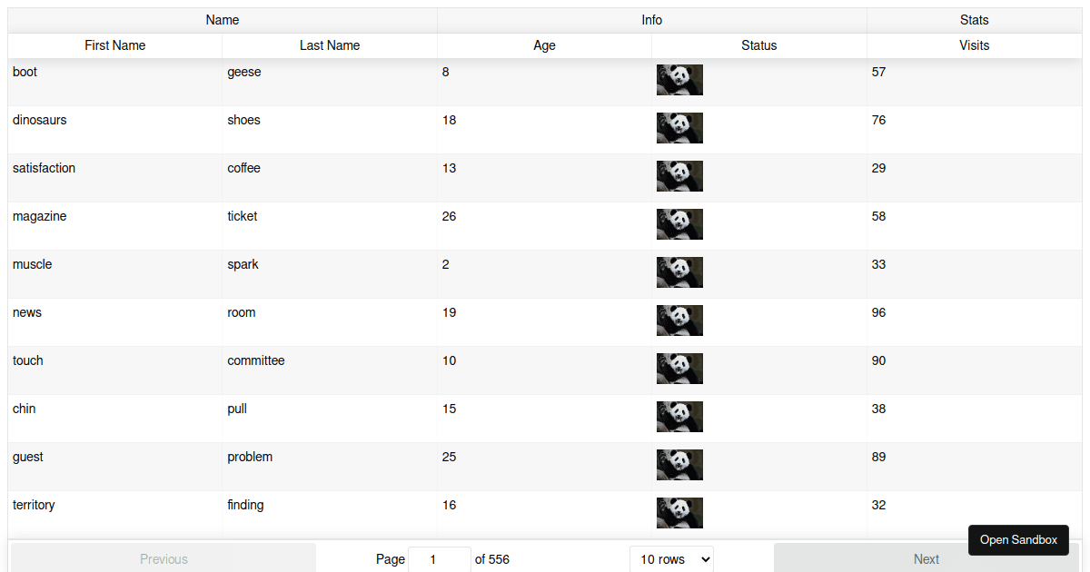 React-Table - Simple Table - Codesandbox