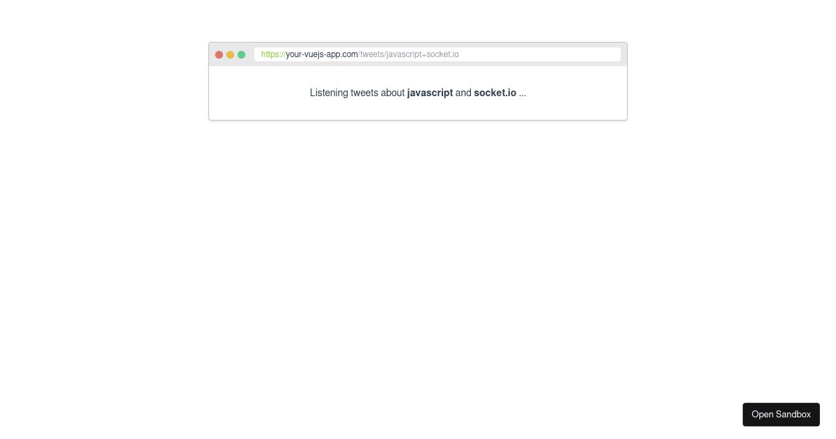 Vue Socket IO Extended Twitter feed demo (forked) - Codesandbox Vue Socket IO Extended Twitter feed demo (forked) - Codesandbox