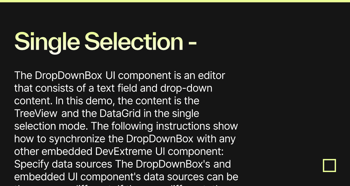 Single Selection - DevExtreme Drop Down Box - Codesandbox