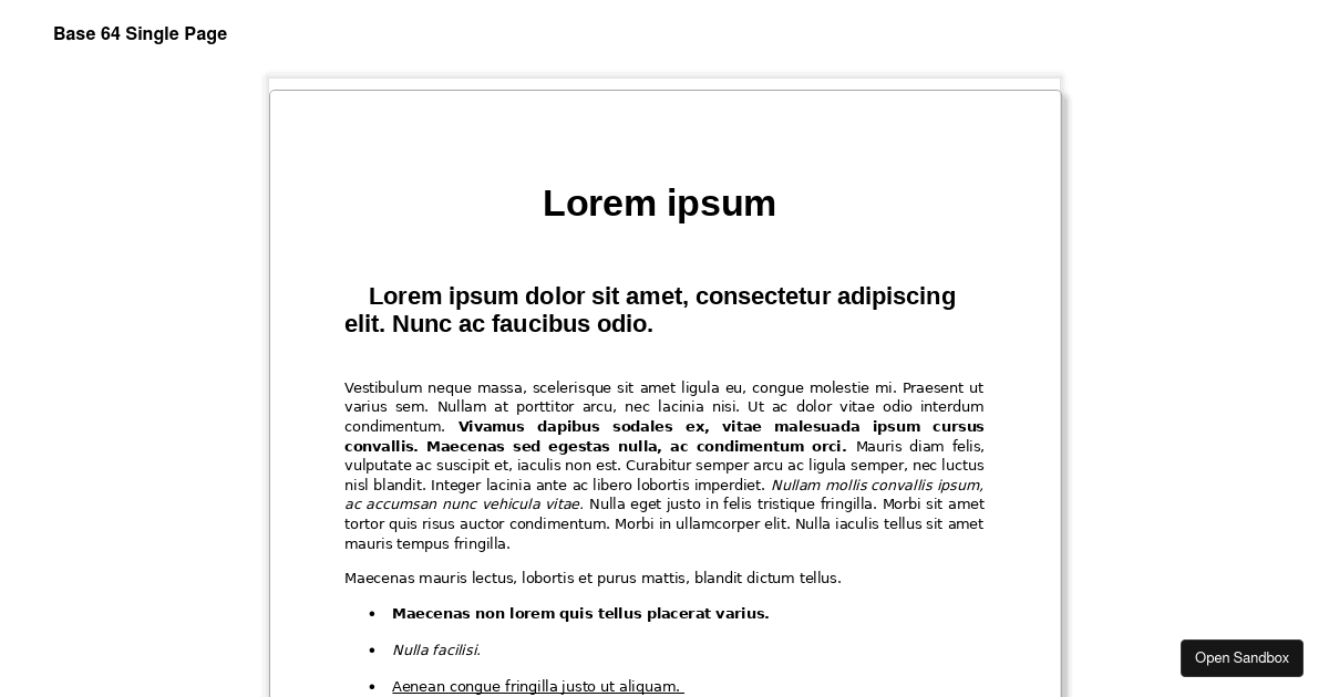 Displaying PDF using React (forked) - Codesandbox